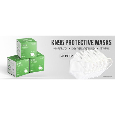 White Mark Medical Face Mask Mouth Cover - Pack of 20 KN95 -20Pack | Zoro